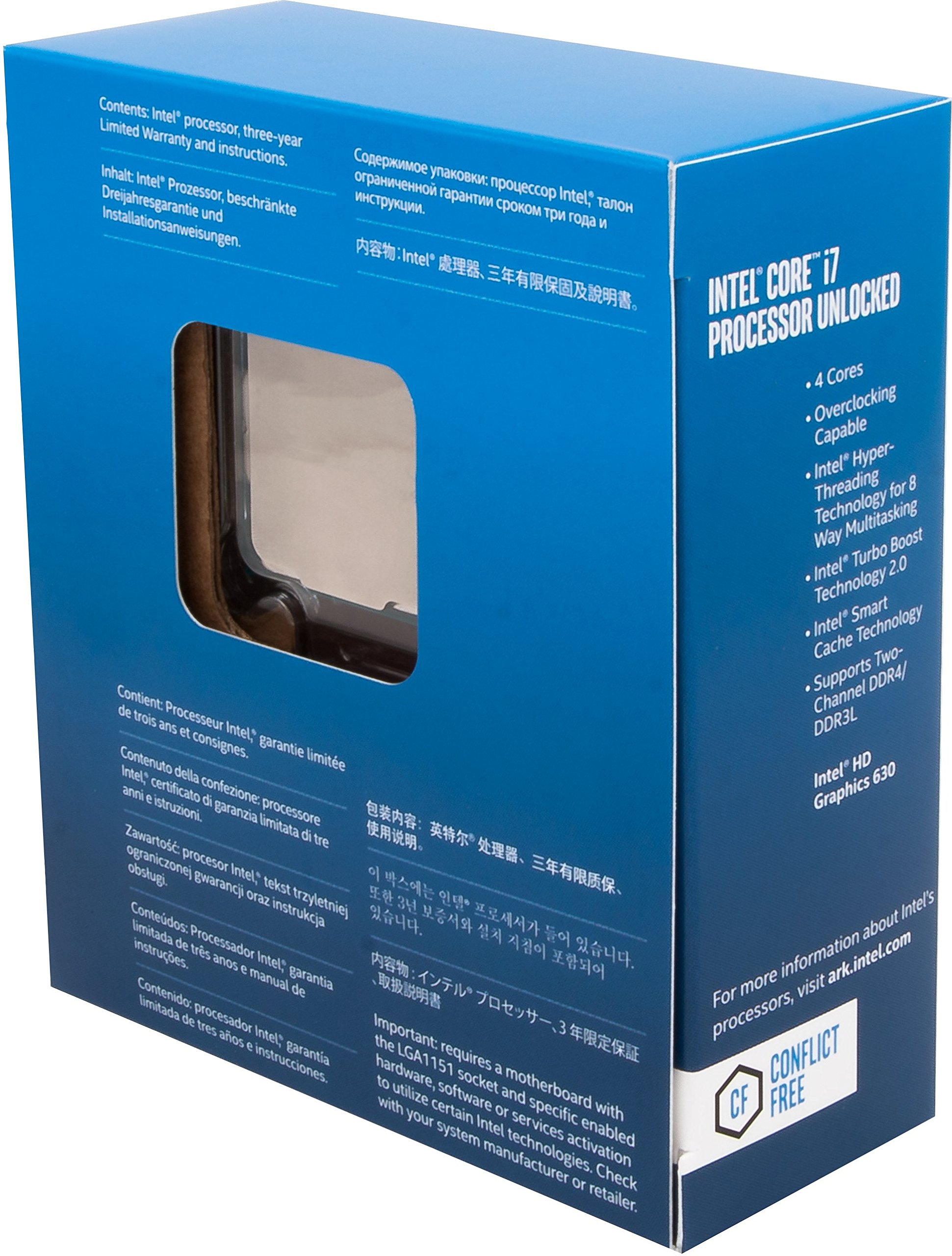 Intel Core i7-7700K 4.2GHz 8MBNew Retail, BX80677I77700KNew Retail Smart Cache Box