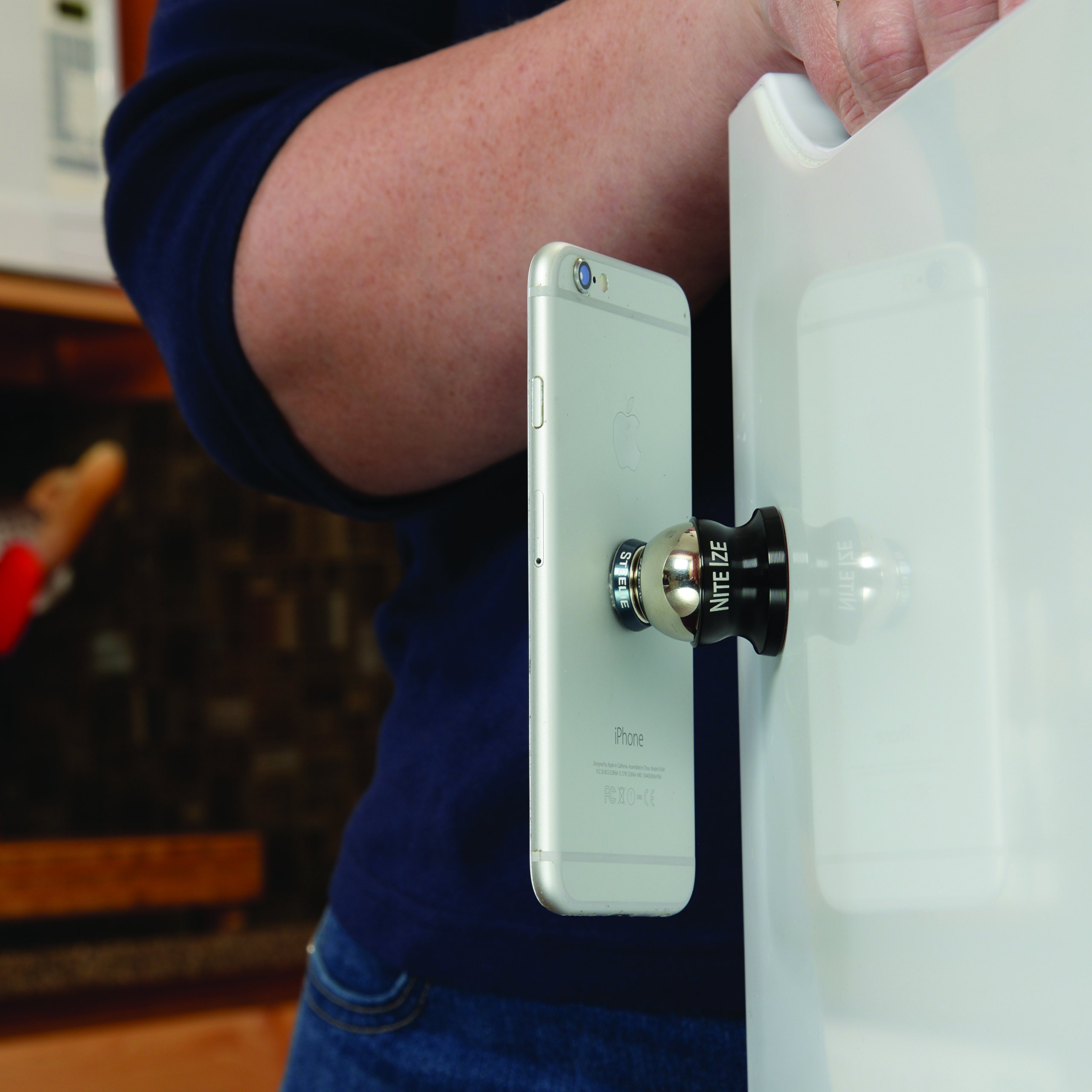 Nite Ize Original Steelie Magnetic Mount - Magnetically attaches to Metal Surfaces and to Steelie Phone + Tablet Sockets