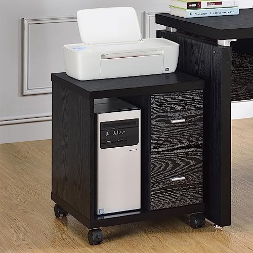Coaster Home Furnishings Russell 2-Drawer CPU Stand Black Oak