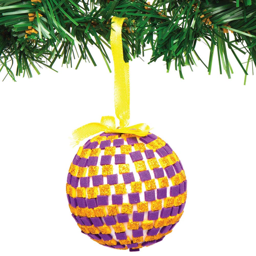 Baker Ross AX529 Mosaic Christmas Ornament Kits - Pack of 4, Christmas Tree Decorations for Kids Arts and Crafts Activities