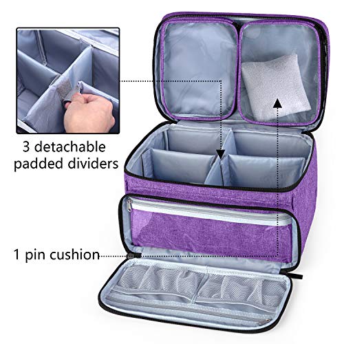 Luxja Sewing Machine Carrying Bag with Sewing Accessories Organizer, Purple