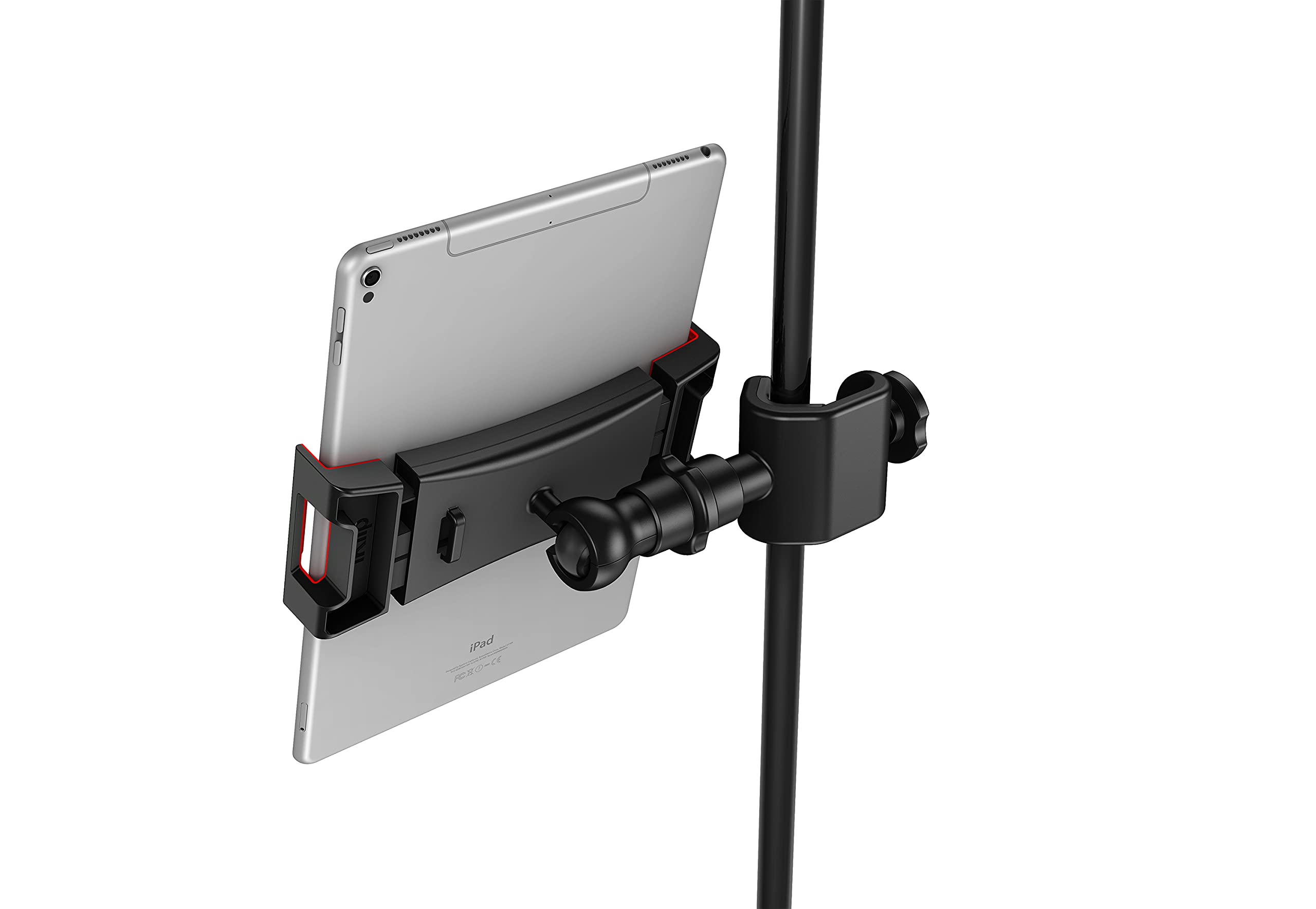 IK Multimedia iKlip 3 Tablet Holder for mic Stands, fits iPad and Android Tablets Between 7" to 12.9" with an Adjustable 360° Swivel and Soft-Touch fit