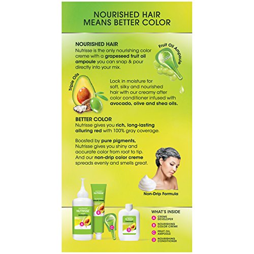 Garnier Hair Color Nutrisse Nourishing Creme, 462 Dark Berry Burgundy (Sugar Beet) Red Permanent Hair Dye, 1 Count (Packaging May Vary)
