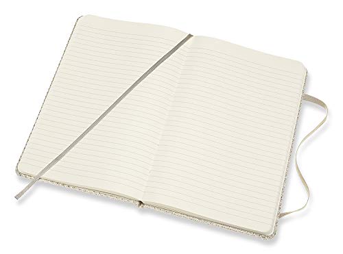 Moleskine Limited Collection Blend Textile Notebook, Hard Cover, Large (5" x 8.25") Ruled/Lined, Beige, 240 Pages (8053853600103)