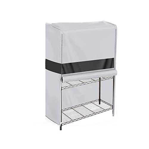 MOLLYAIR Wire Rack Cover, Suitable for Shelf 48X18X72in, Storage Shelf Unit Cover Used to Cover Sundries, Only Silver Black Cover