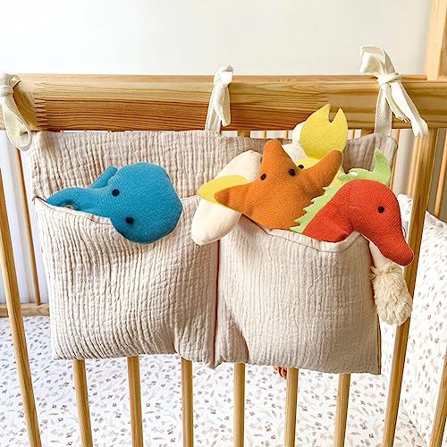 Green Diaper Caddy Organizer Diaper Stacker Baby Crib Hanging Pocket with Straps Classified Storage Bag Organizer for Nursery Diapers Wipes Baby Essentials