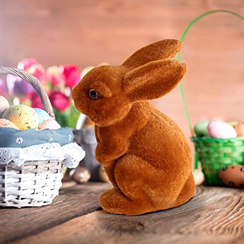 Spring Bunny Table Gift Easter Decoration Figurine Decoration Decoration Bunny, Easter Rabbit Statue, Artificial Bunny Figurines Ornament for Home,Office Desk,Easter Party Garden Yard Decoration (D)