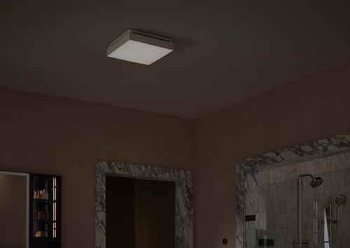 KOHLER Atmo Bathroom Exhaust Fan With Light, Ceiling Vent for Bathroom, 13-7/8" X 13-7/8"