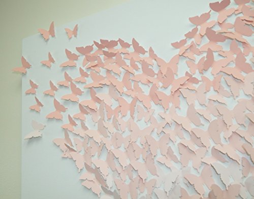 Hand-made 3D Butterflies - Ombre Butterfly Heart Art with Quote! Customizable! 24 x 24