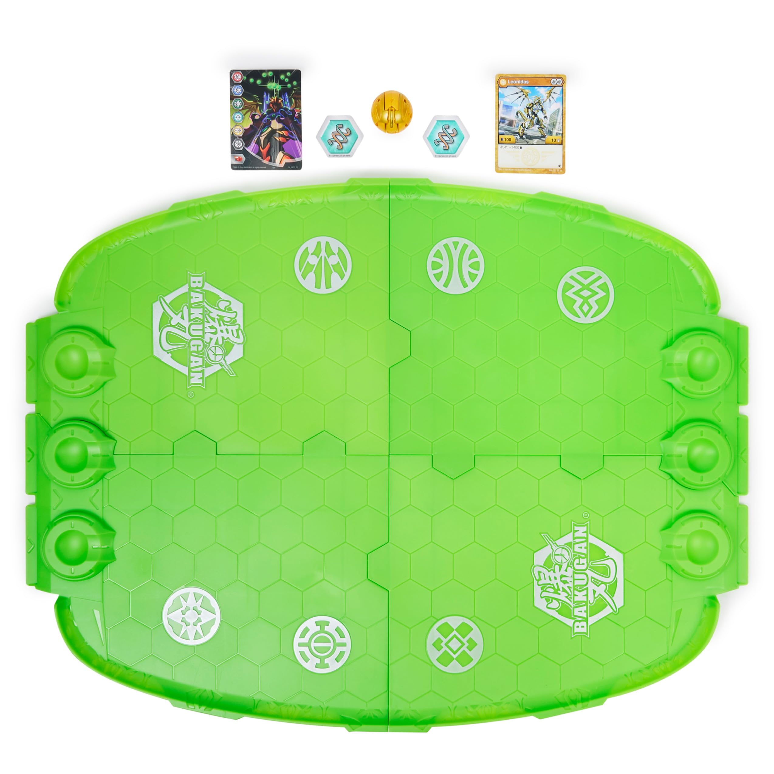 Bakugan Evo Battle Arena, Includes Exclusive Leonidas Bakugan, 2 Cards and BakuCores, Neon Game Board for Bakugan Collectibles, Ages 6 and Up