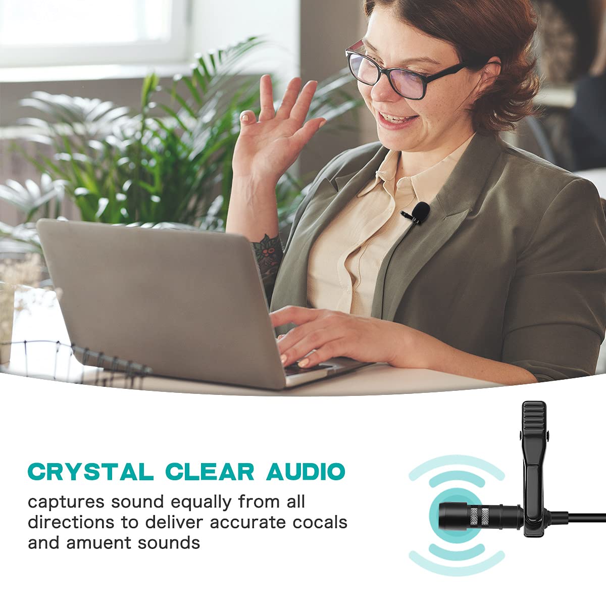 ALTSON Professional Lavalier Microphone for iPhone/Video Conference/Podcast/Voice Dictation/YouTube Grade Omnidirectional Phone Audio Video Recording Condenser Microphone (Black 4.94ft)