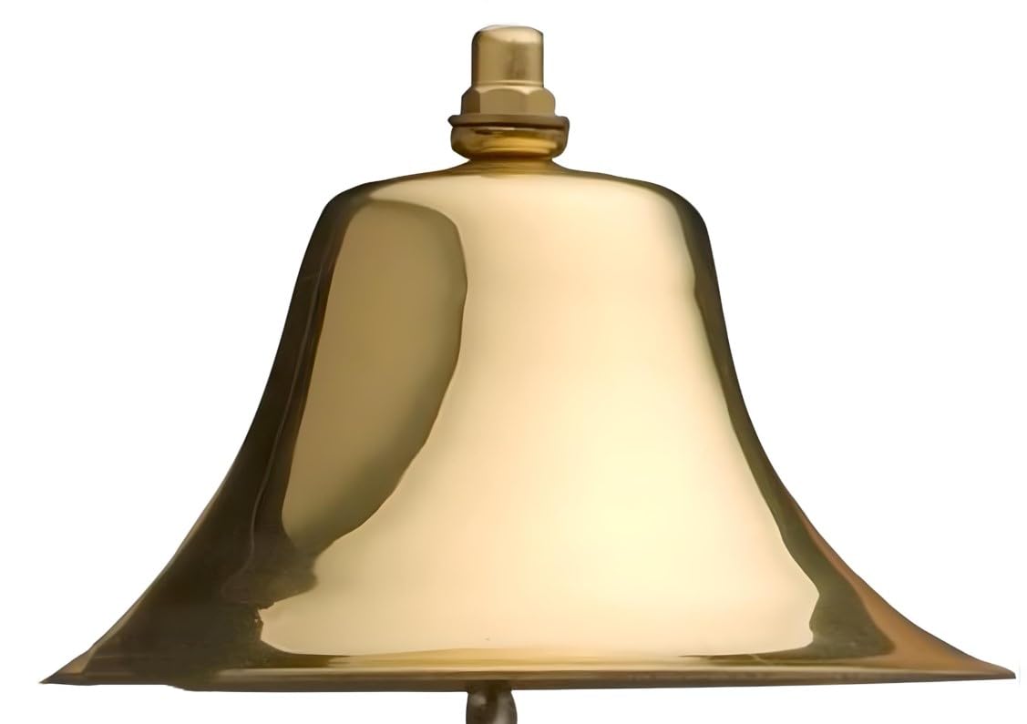 Bevin Bells Yacht Bell – Solid Brass 8" Fog Bell | Ship Bell | Boat Bell | Wonderful Tone with a Loud and Long Ring | Hanging Bell | Highly Polished and Lacquered | Made of Solid Brass | Made in USA