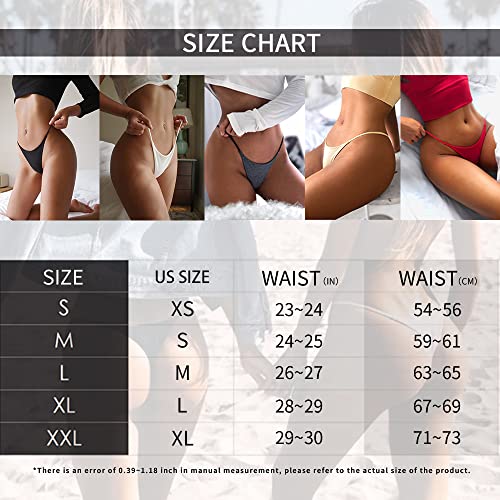 chahoo Sexy Underwear for Women Thong Low Rise G-String Panties 5-Pack Low Waist T Back String Underpants Gift for Women