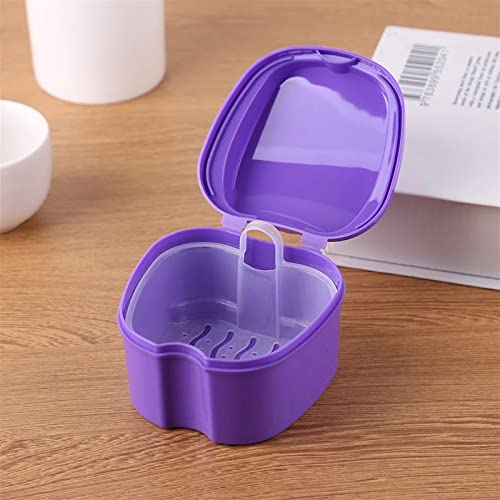 ALUKAP Storage Box Denture Bath Box Organizer Dental False Teeth Storage Box with Hanging Net Container Cleaning Teeth Cases Artificial Tooth Boxes (Color : Pink)