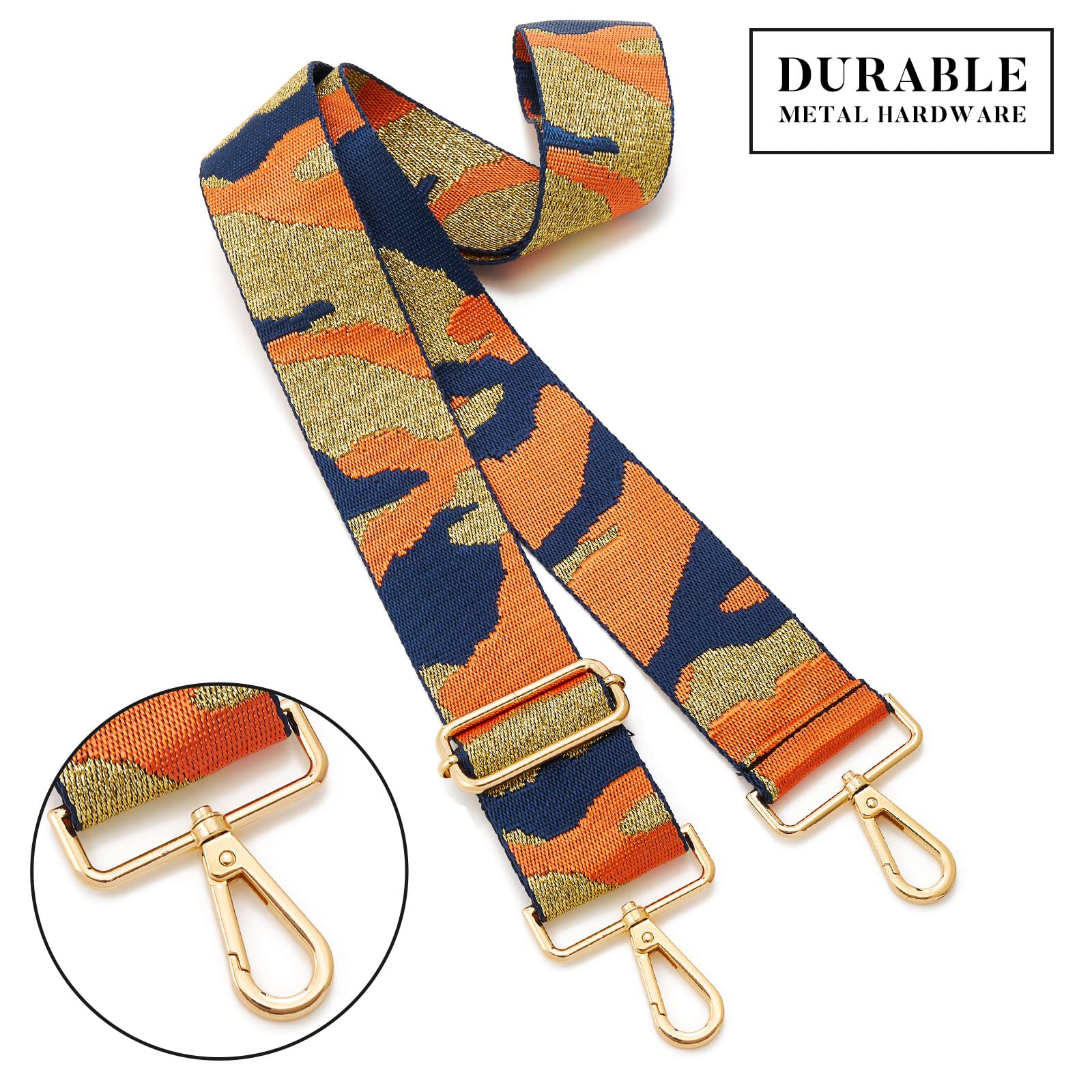 DOAPMLL Wide Purse Straps Replacement Adjustable Crossbody Gold Hardware Canvas Shoulder Strap For Women (5CM, Leopard05)