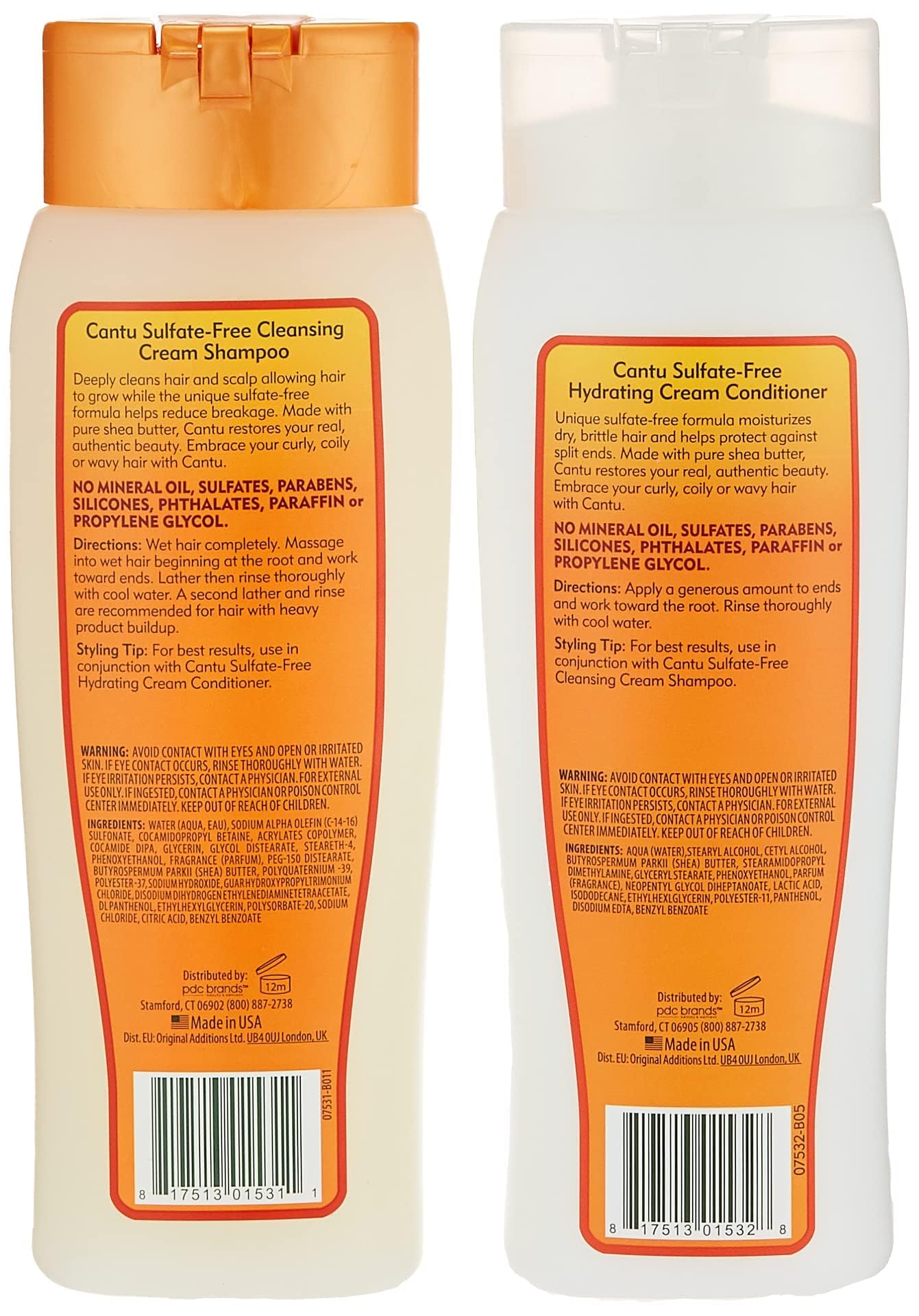 Cantu Shea Butter Cleansing Shampoo + Hydrating Conditioner 13.5 Fl Oz (Pack of 2)