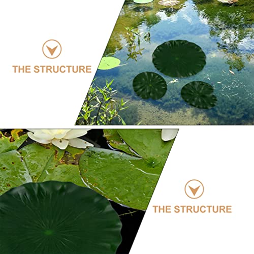 DOITOOL Lily Pads for Ponds Artificial Floating Foam Lotus Leaves, 2PCS Realistic Lily Pads Leaves 23.6 Inch Large Artificial Water Lily Pads Ornaments for Pond Pool Aquarium Water Decoration