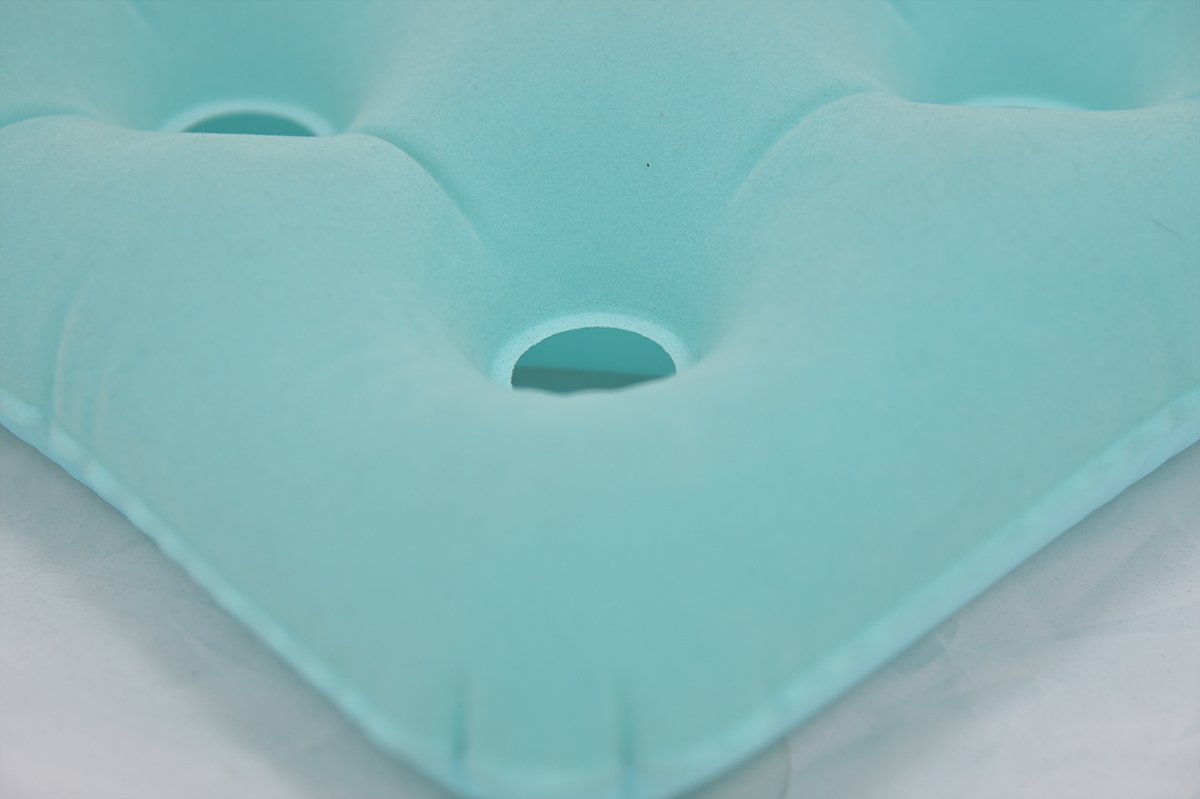 ObboMed HB-1502N New and Handy air Valve Foldable Portable, Inflatable Pressure Relieving Bath SPA Cushion W/ 4 Suction Cups for Bath Tube, Size 15 x 15.7 x 3” (38L x 40W x 7.5H cm)