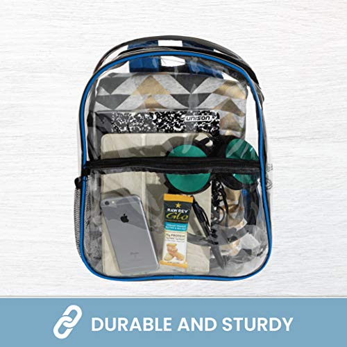 Bags for Less [Set Of 2] Clear Backpack - Security Approved - Straps & Front Accessory Pocket