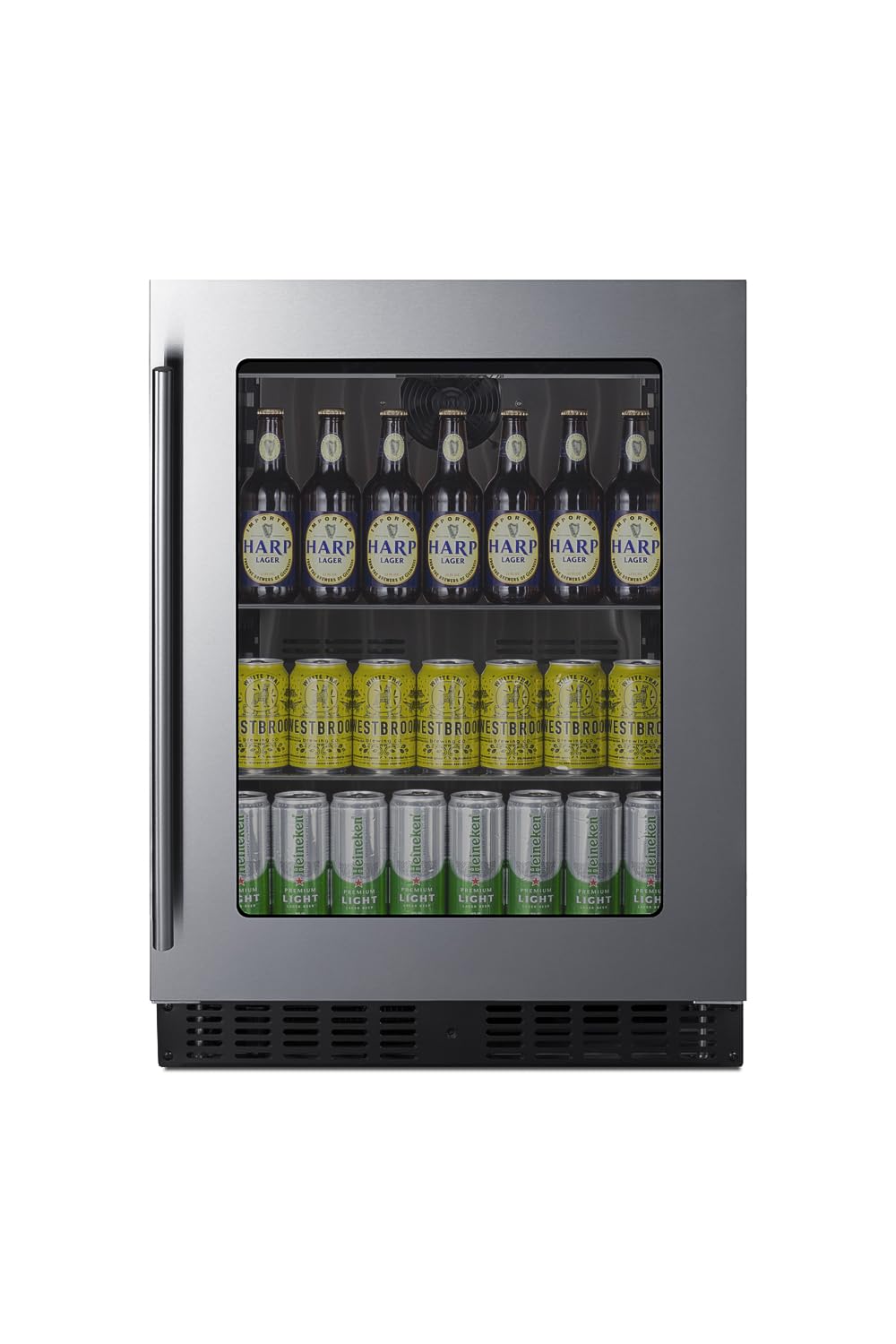 Summit Appliance ASDG2411 24" Wide Built-In Beverage Center, ADA Compliant; 3.25 cu.ft Capacity; Frost-free; Sealed Back; Open Door Alarm; Factory Installed Lock; Dimmable LED Light