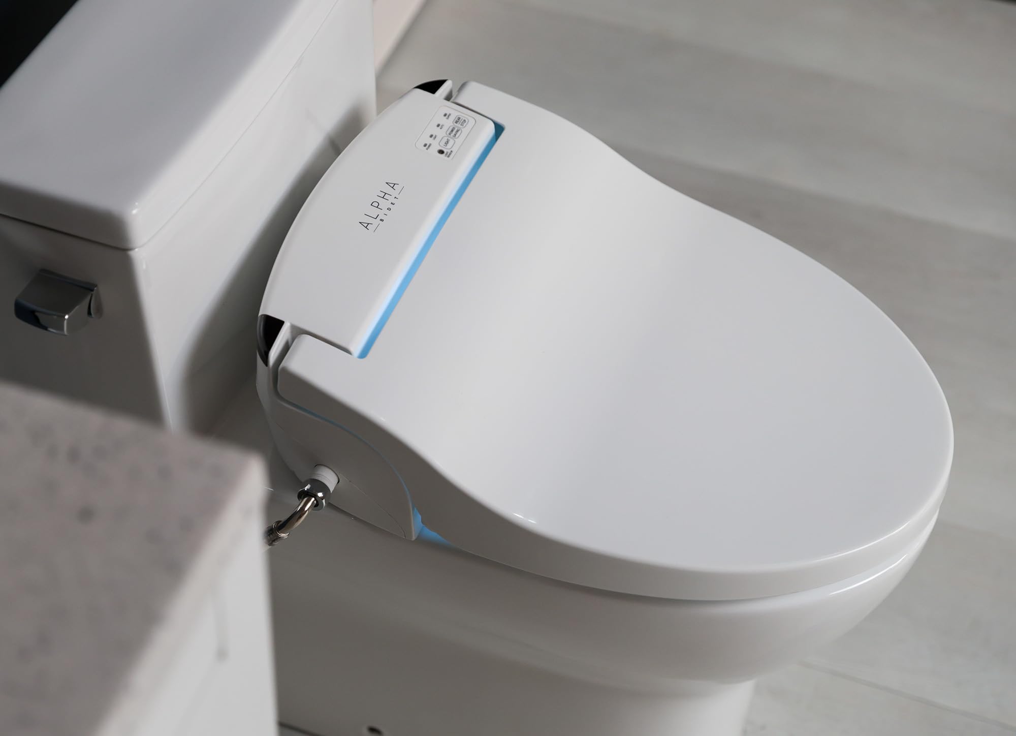 Alpha Bidet JX2 & UX Pearl Bidet Toilet Seats with Endless Warm Water, LED Lights, Wireless Remote, Stainless Steel Nozzles