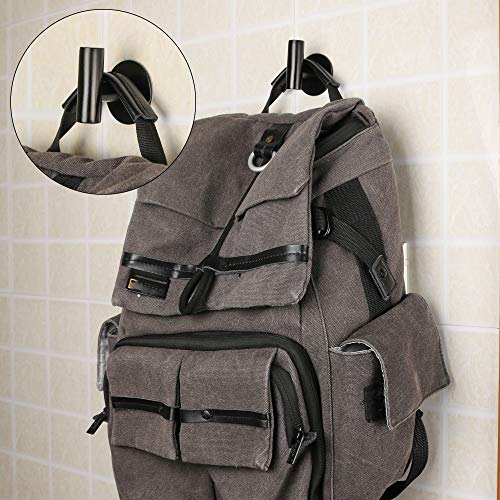 Wall Towel Hooks Bathroom Hook Matte Black Robe Coat Hooks SUS 304 Stainless Steel Heavy Duty Door Hanger Clothes Cabinet Closet Sponges Hook for Bathroom Bedroom Kitchen Hotel Pool 3 Packs