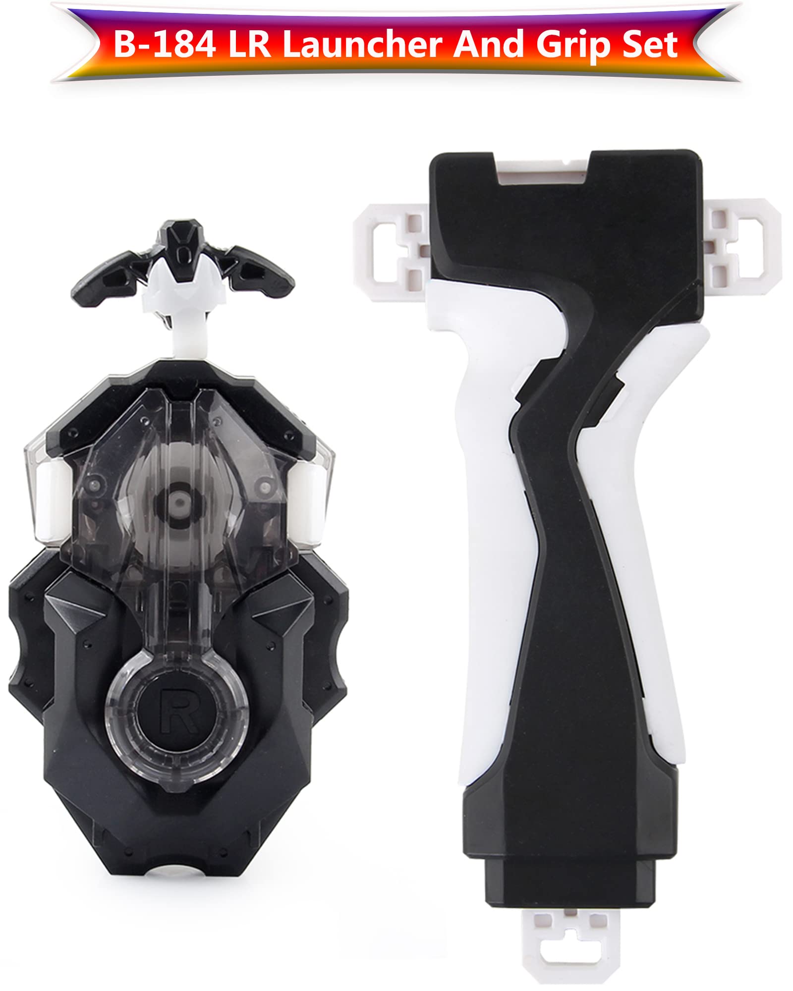 Bey Battling Tops Burst Launcher and Grip, Custom Bay Blade Launcher LR Left Right Spin DB Layer System Compatible with All Bey Burst Series (White)