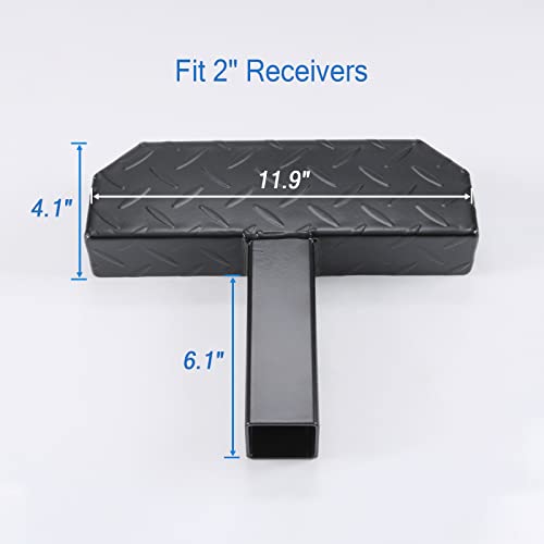 DICMIC Hitch Step Anti Slip and Rust Towing Bumper Guard for Most Car SUV Truck Pickup with Pin Fit 2β Receiver, 11.8β Length