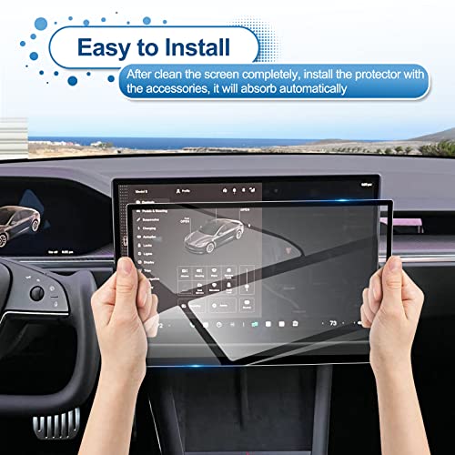 Coleya 2021 2022 2023 Model S/Model X Screen Protector for Tesla Model (Base/Long Range/Plaid) 17-inch Touch Screen, 2022 2023 Model S Model X Tempered Glass HD Transparent Protective Film
