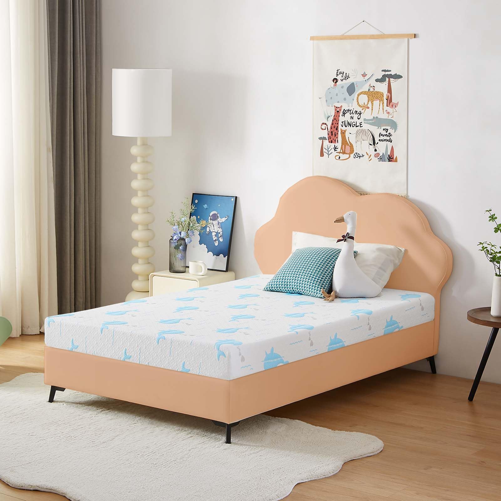 Generic 6 Inch Gel Memory Foam Mattress, Twin Size, Dolphin Medium-Firm Bed Mattress, Breathable & Pressure Relief Cooler Sleep Bed in a Box CertiPUR-US Certified for Adult