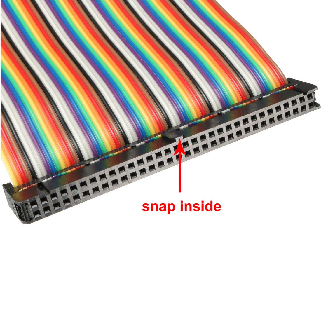 uxcell IDC Rainbow Wire Flat Ribbon Cable 64 Pins 43cm Length 2.54mm Pitch Type-B