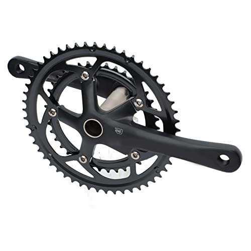 Aluminum Alloy Crank Arm Set, Black Bike Crankset High Toughness for Road Bicycle