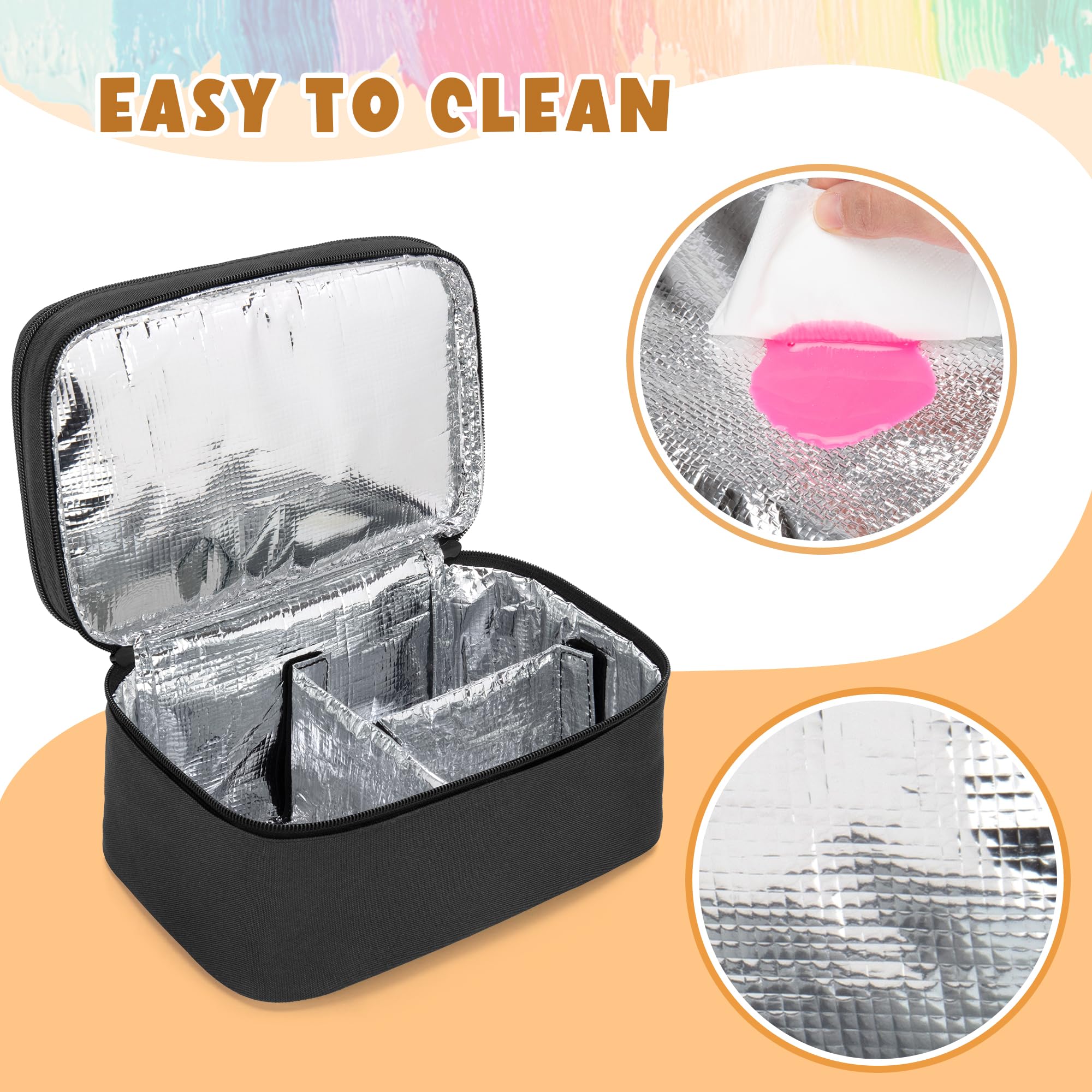 BAFASO Acrylic Paint Organizer Holds 24 Bottles of 2 fl.oz Acrylic Paint, Acrylic Paint Storage Case with Tools Storage Section (No Accessories Included), Black