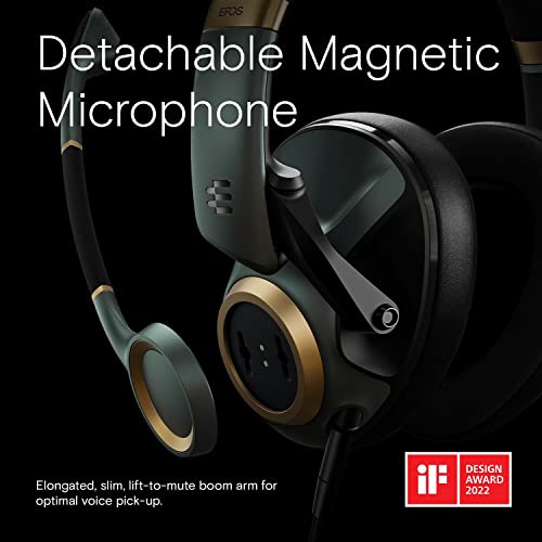 EPOS H6Pro - Closed Acoustic Gaming Headset with Mic - Over-Ear Headset β Lightweight - Lift-to-Mute - Xbox Headset - PS4 Headset - PS5 Headset - PC/Windows Headset - Gaming Accessories (Green)