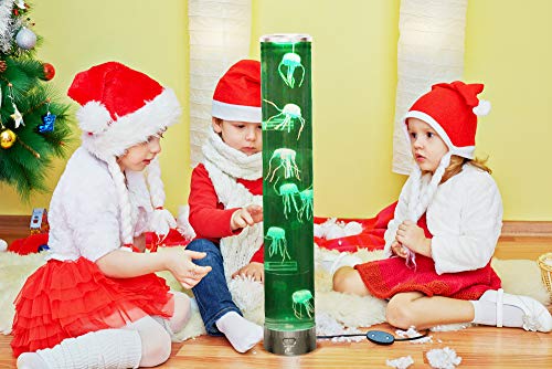Lightahead LED Jellyfish Aqua Mood Lamp with 5 Color Changing Light Effects .The Ultimate Extra Large Sensory Synthetic Jelly Fish Tank Aquarium Mood Lamp. Ideal Gift (Extra Large)