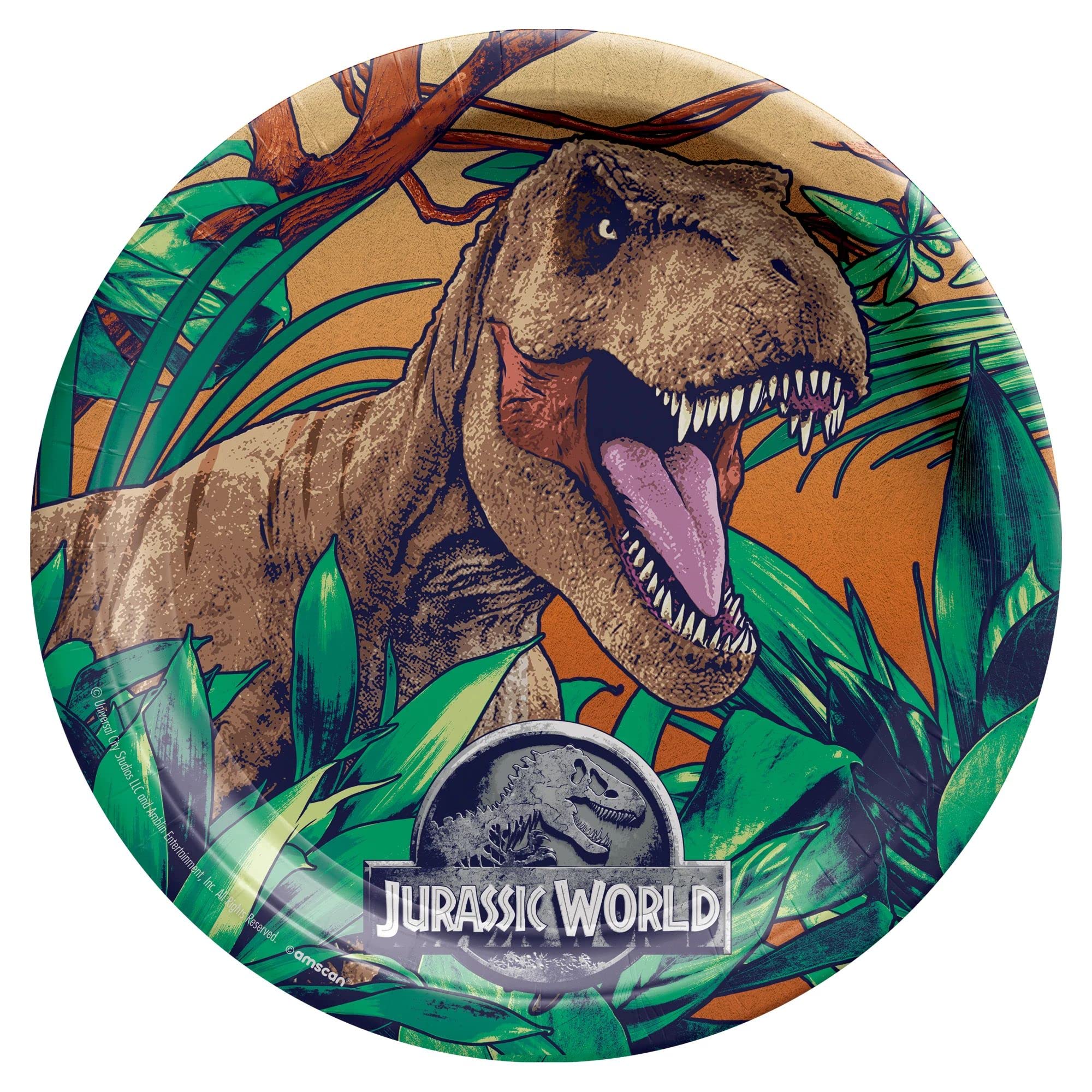 Amscan Jurassic World 3 Into the Wild Birthday Party Tableware Kit Napkins, Plates, Tablecover Bundle, 16 Guests by Just Jazzle