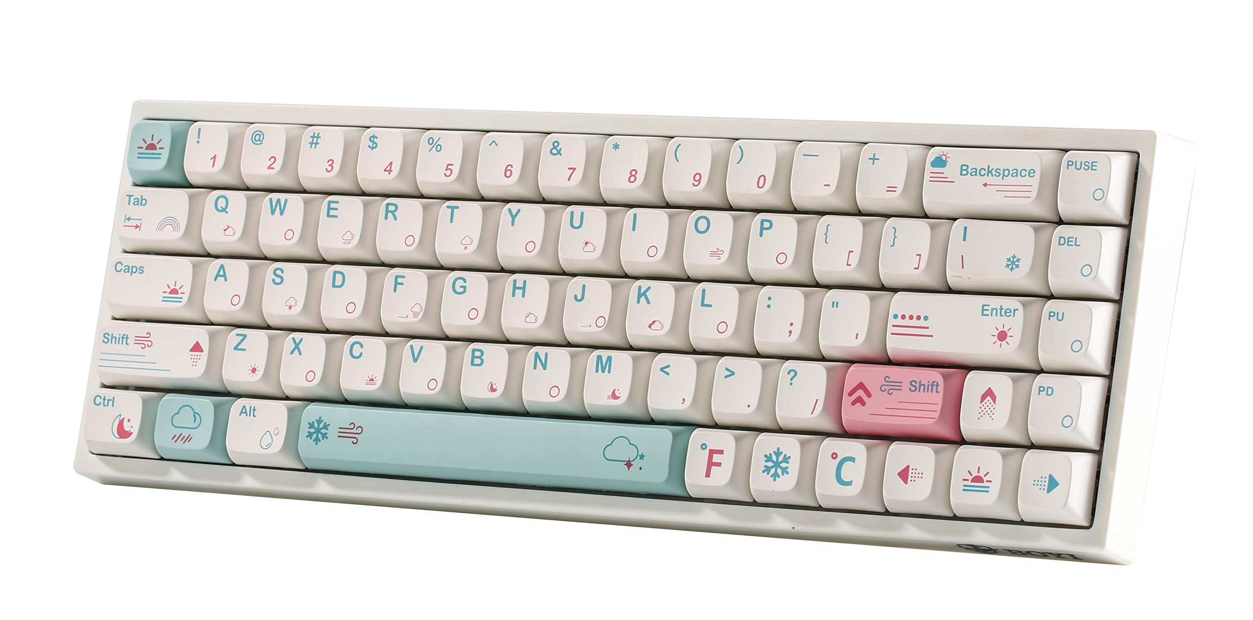 BOYI WK68 Hot Swappable RGB Mechanical Keyboard,Wireless Bluetooth 5.0/2.4G/Wired Type-C Tri-Mode PBT Sublimation Keycaps 65% Gaming Keyboard(Gateron Yellow Switch,Weather Theme XDA Keycaps)