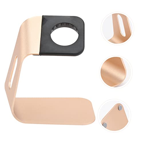 Charging Base 3pcs Gold Brackets Cable for Reloj Stand Holder Support Compatible with Apple Base Charging Smart Replacement Aluminium Watch Metal Dock Charger Alloy Watches Cradle