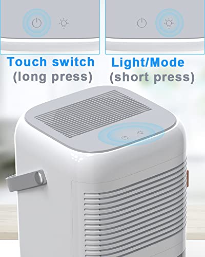 Small Dehumidifiers for Home, AIERVEN 49 OZ Quiet Dehumidifier with Auto Shut Off, Portable Dehumidifiers for Bedroom, Bathroom Closet, RV, 2600 Cubic Feet (280 sq ft)