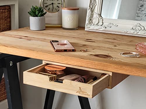 Poor Charlie Under Desk Drawer - Self Adhesive Bamboo Drawer - Sleek and Modern Design - Easy Installation - Compatible with Most Desks
