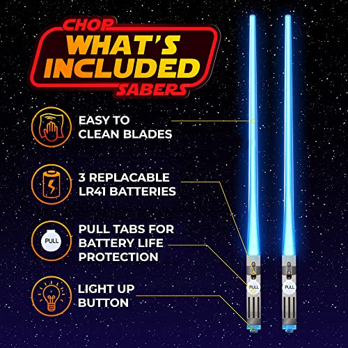 Lightsaber Chopsticks Star Wars Light Up - LED Glowing Light Saber Chop Sticks - Reusable Sushi Lightup Sabers Chopstick Set Of 4 Pairs - Blue & Red & Green & Purple