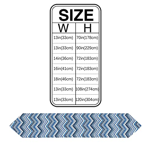 Big buy store Table Runner Zig Zag Chevron Geometric Lines Cotton Line Table Covers for Dinner Kitchen Wedding Indoor and Outdoor Parties Northern Europe Blue Table Setting Decor -13 x 72 inch