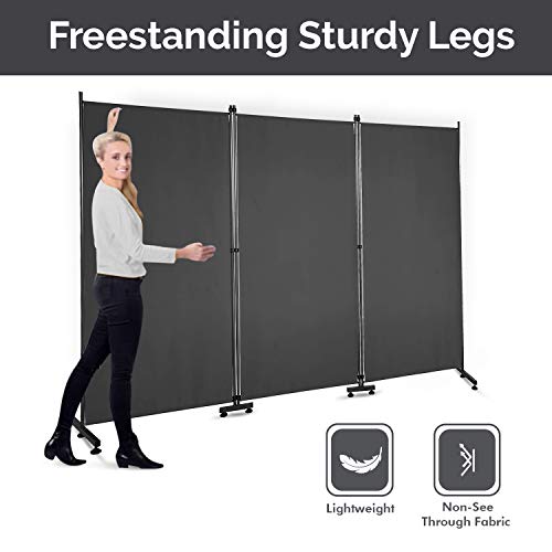 Room Divider β Folding Partition Privacy Screen for School, Church, Office, Classroom, Dorm Room, Kids Room, Studio, Conference - 102" W X 71" Inches - Freestanding & Foldable
