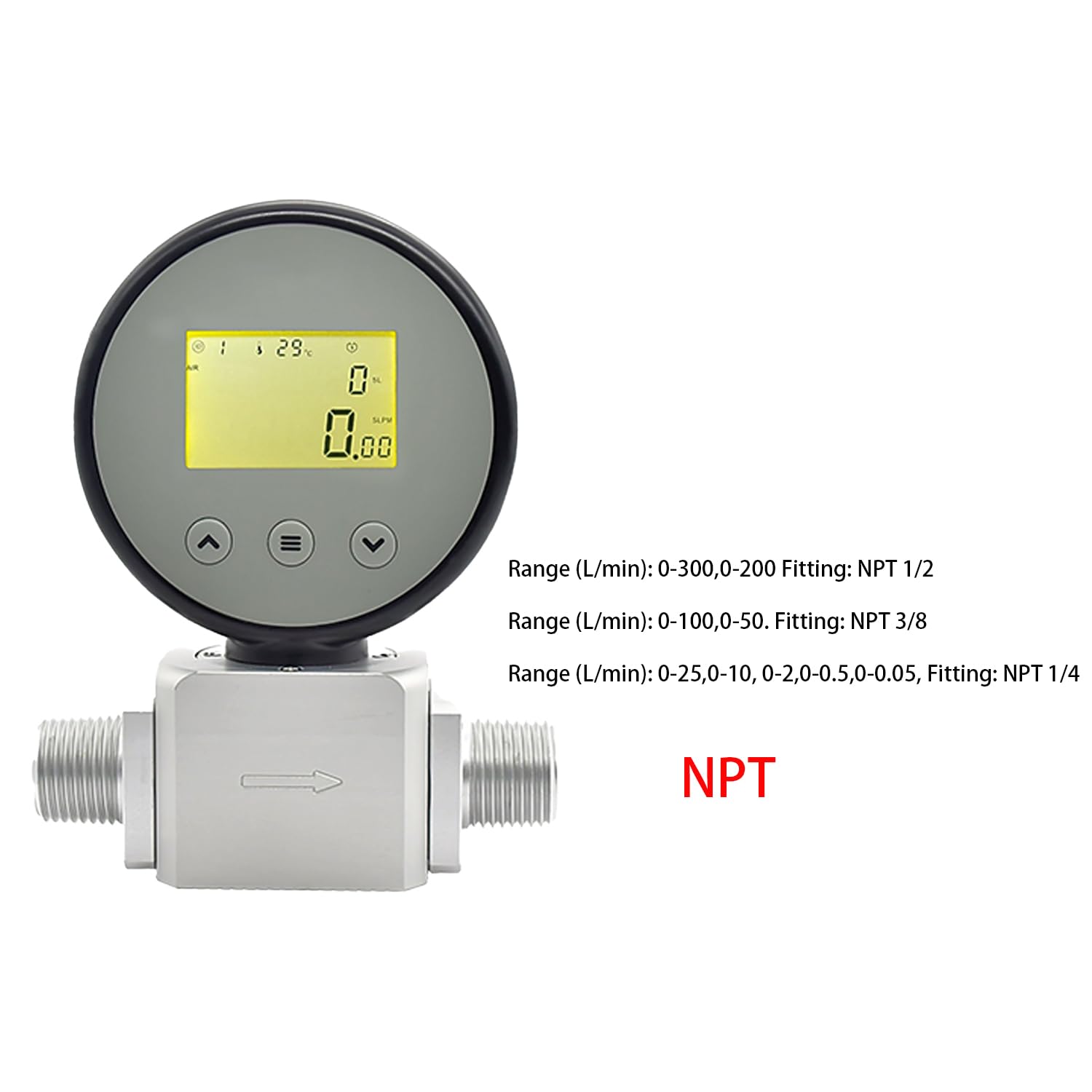 AMS2106 Digital Display Gas Mass Flow Meter Special for Carbon Dioxide CO2 (0~500mL/min)