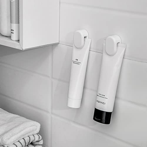 BEZOX Toothpaste Tube Holder Wall Mount Utility Hook β Face Cream Tubes Hanger Wall Mounted Tooth Paste Organizers Gripper, 3 PCS