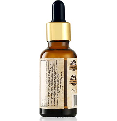 Captain Thug Medieval Beard Oil Conditioner – Ultra Premium Ayurveda – 9 Essential Oils – Softens, Smooths & Strengthens Beard Growth – Grooming Beard and Mustache Nourishment Treatment – 1 fl. oz.