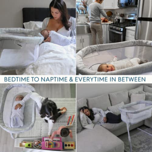Halo BassiNest Home and Travel Combo, 3.0 Bedside BassiNest Swivel Sleeper, Flex Portable Adjustable BassiNest