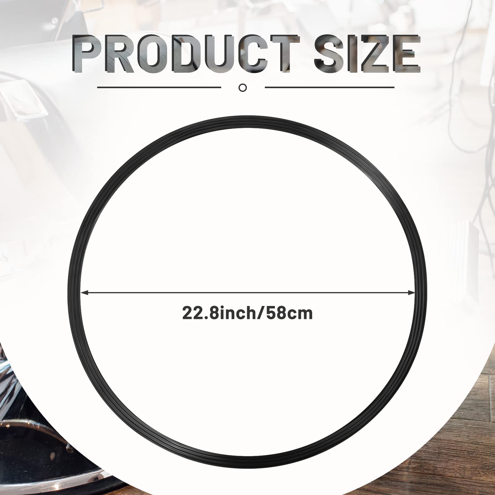 Amylove 2 Pieces Salon Chair Rubber Base Ring 22.8 Inches Salon Equipment Floor Protective Rubber Barber Styling Chair Hydraulic Black Base Ring Gasket Ring Base
