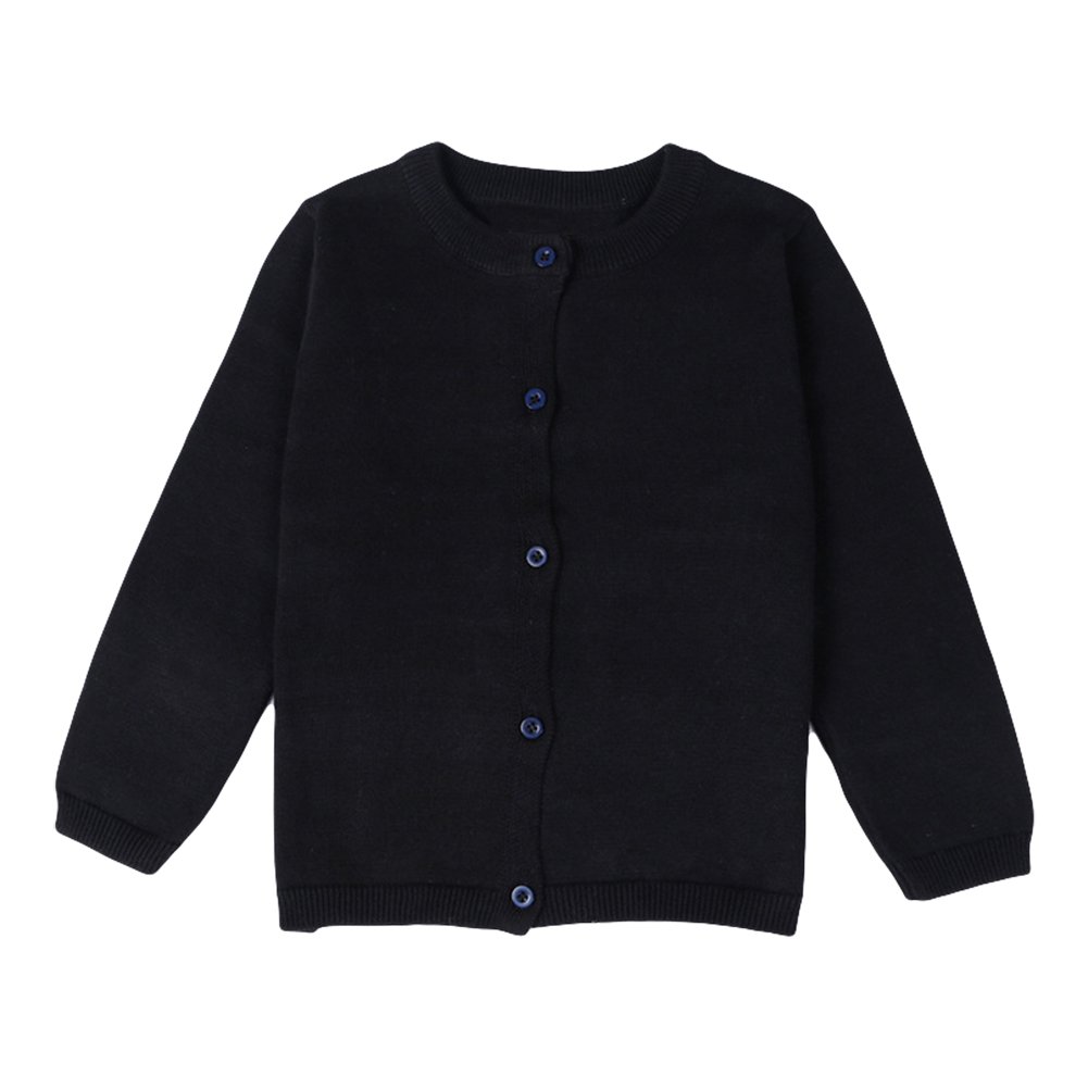 Baby Boys Girls Button-Down Cardigan Toddler Cotton Knit Sweater Black 90