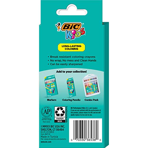 BIC Kids Crayons,GREEN,8 Count (Pack of 1)